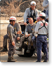 Responders getting ready to leave an incident scene