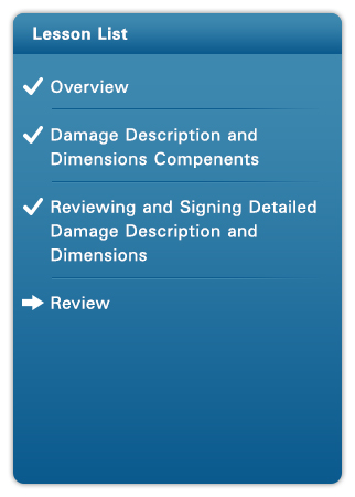 Course Lesson List: Lesson 1 Overview (complete); Lesson 2 Damage ...