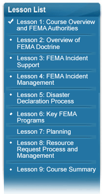 IS-0822 Lesson List: Lesson 1: Course Overview and FEMA Authorities ...