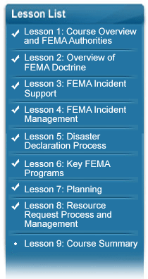 IS-0822 Lesson List: Lesson 1: Course Overview and FEMA Authorities ...
